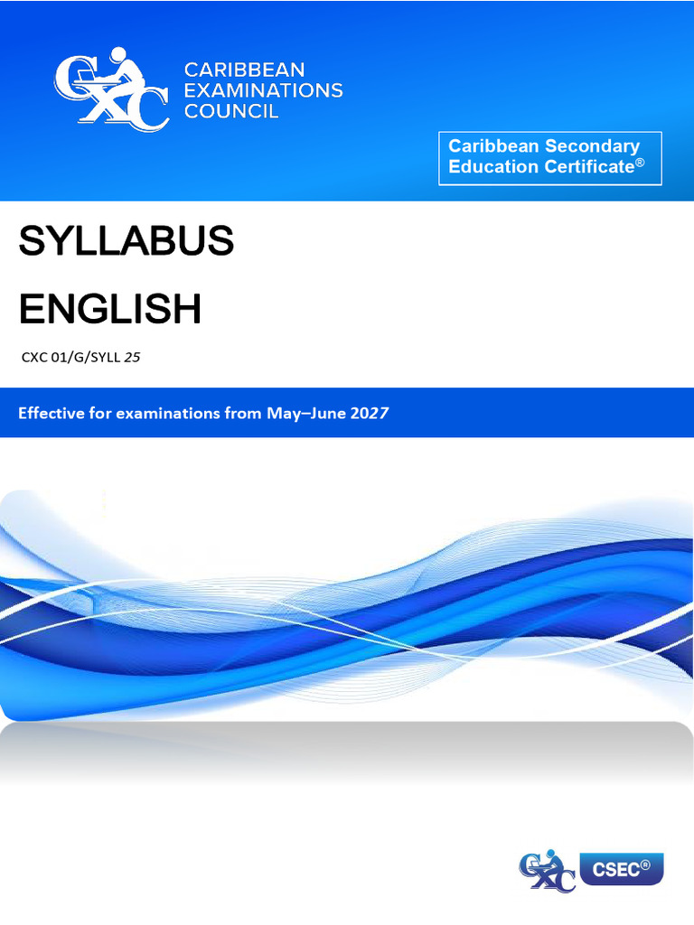 CSEC English Syllabus Revised 2025 | PDF | Learning | Teachers