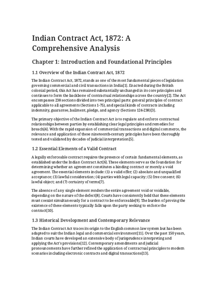 Indian Contract Act Analysis | PDF | Offer And Acceptance | Consideration