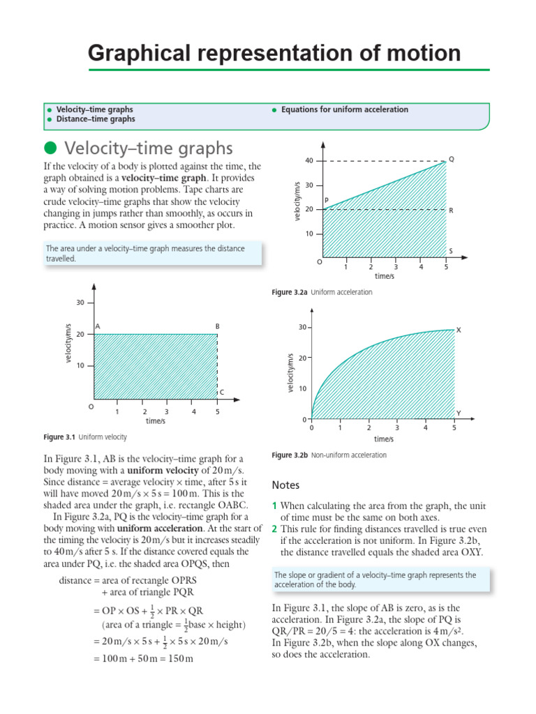 Graphical Representation of Motion Handout 1 | PDF | Acceleration | Speed