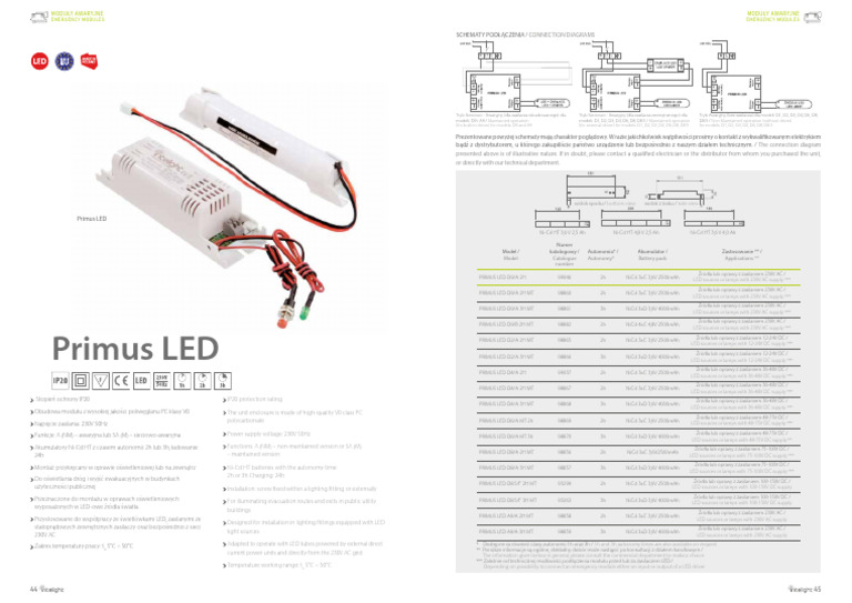 Fisa Tehnica Kit Emergenta 230v4563 | PDF