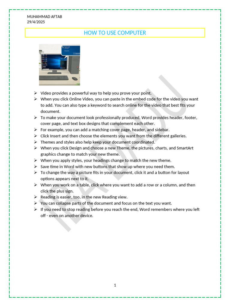 How To Use Computer | PDF