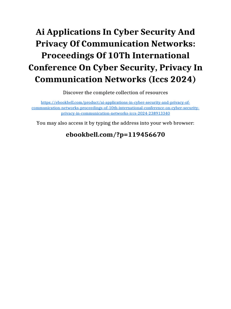 AI Applications in Cyber Security and Privacy of Communication Networks ...