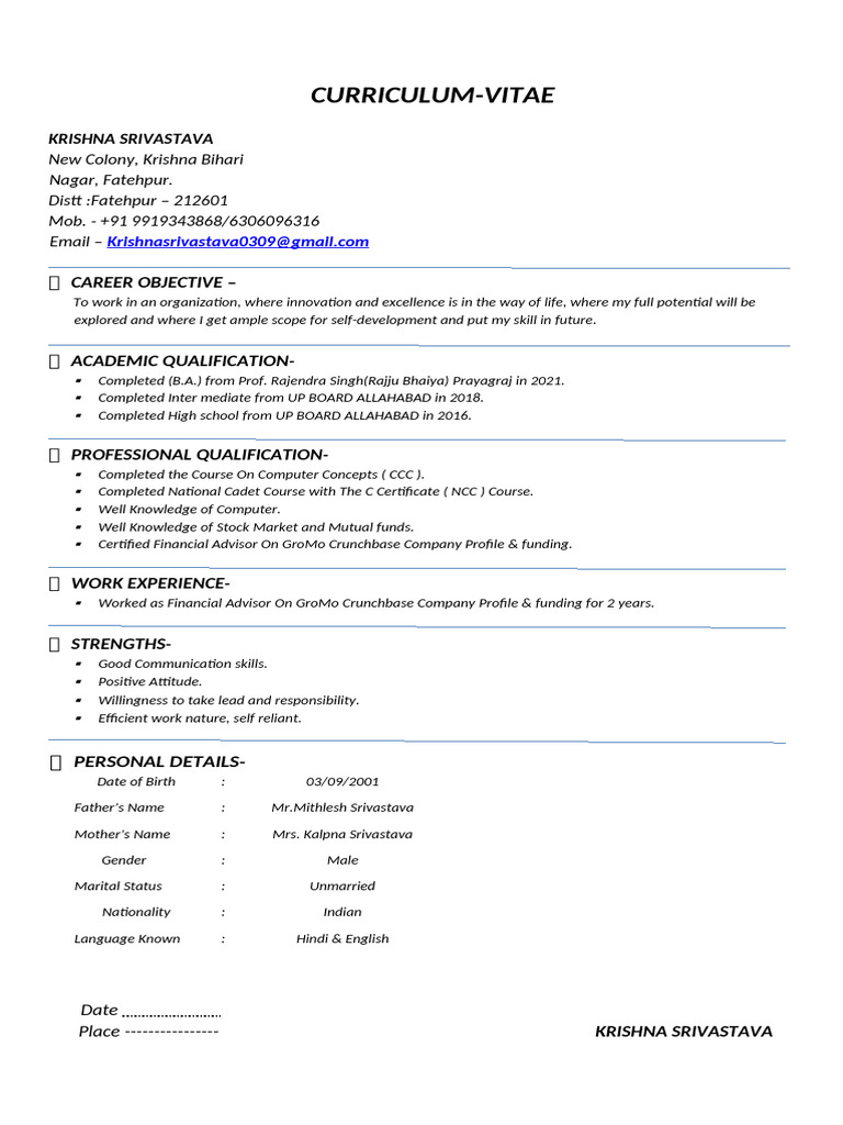 Krishna CV | PDF