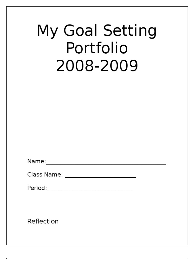 My Goal Setting Portfolio | PDF | Teaching Methods & Materials