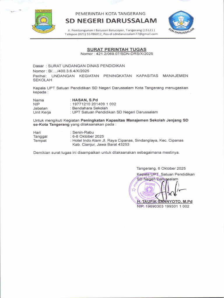 Surat Tugas & SKPD Hasan | PDF