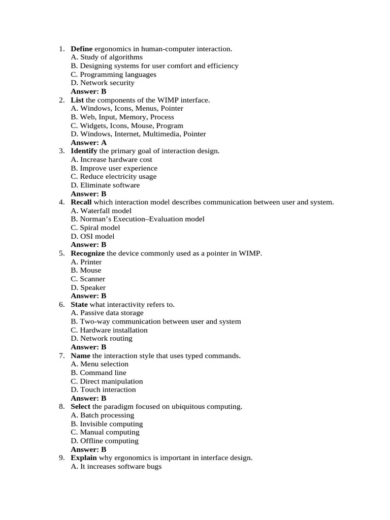 Qns for Learning | PDF | Usability | Graphical User Interfaces