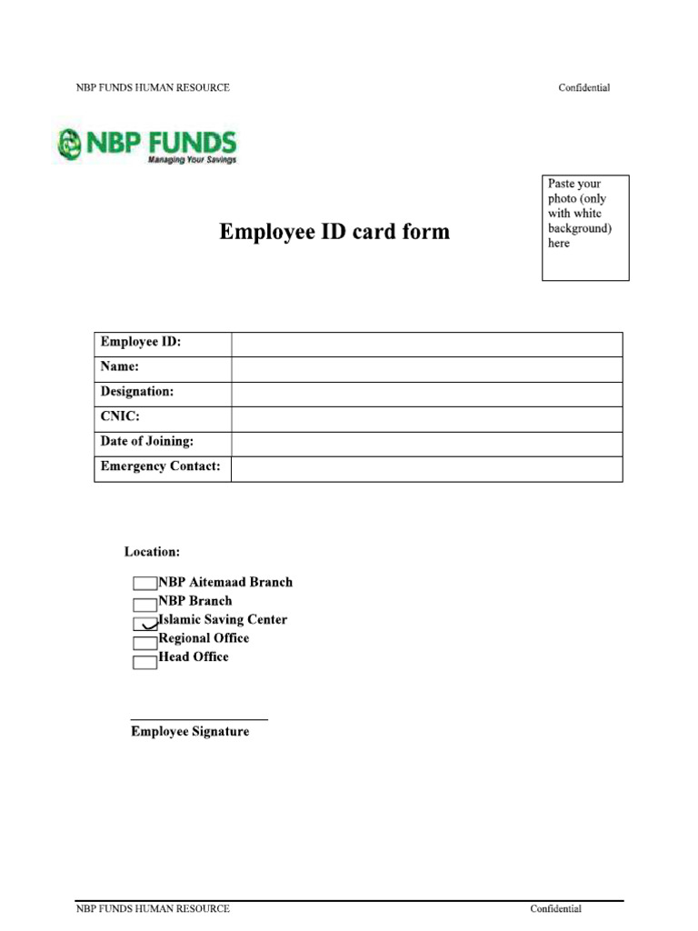 ID Card Form | PDF