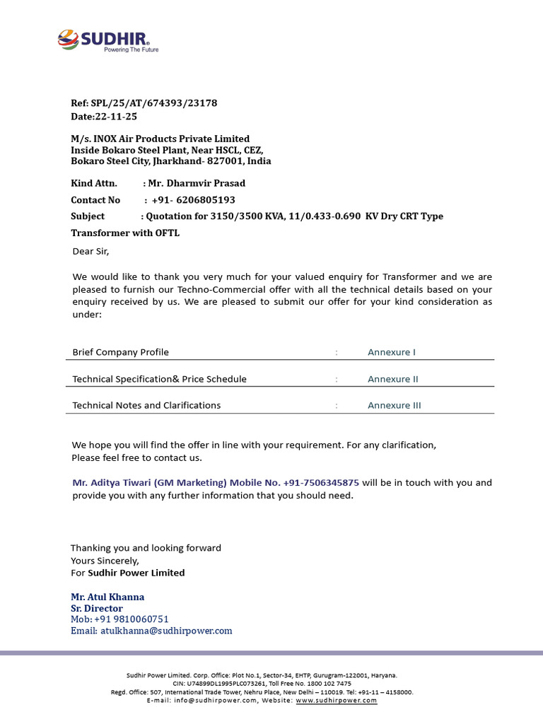 Sudhir Power LTD INOX Air Products Private Limited | PDF | Arbitral ...