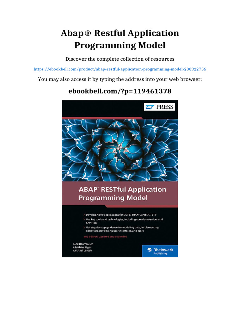 ABAP® RESTful Application Programming Model PDF Available | PDF ...