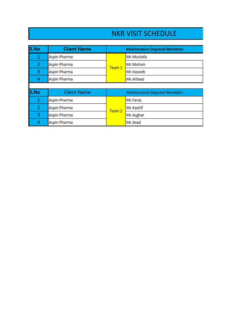 Aspin Pharma Visit Schedule | PDF
