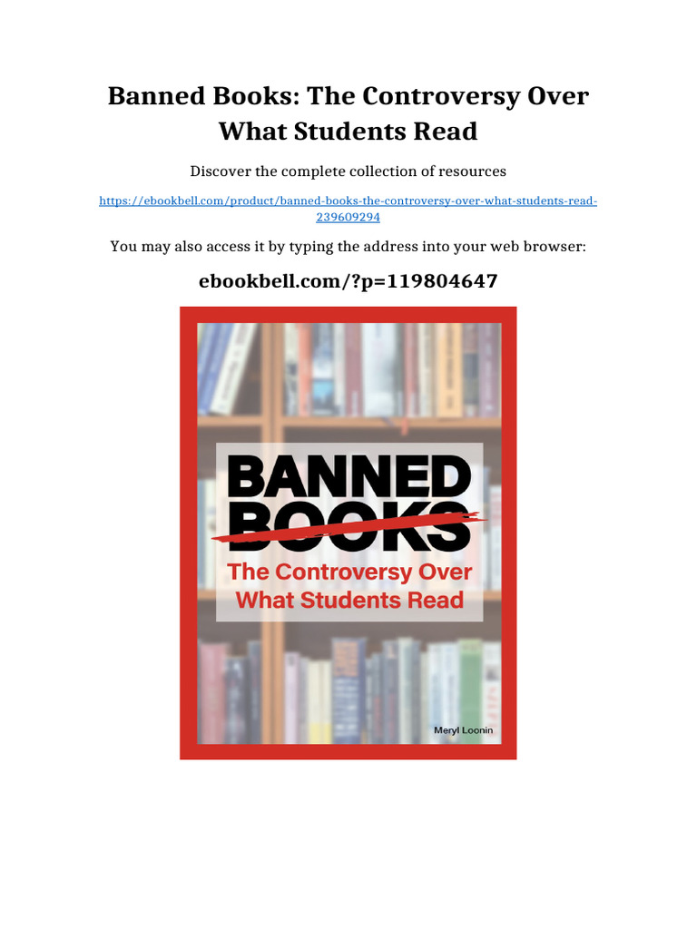 Banned Books: The Controversy Over What Students Read Online Reading ...