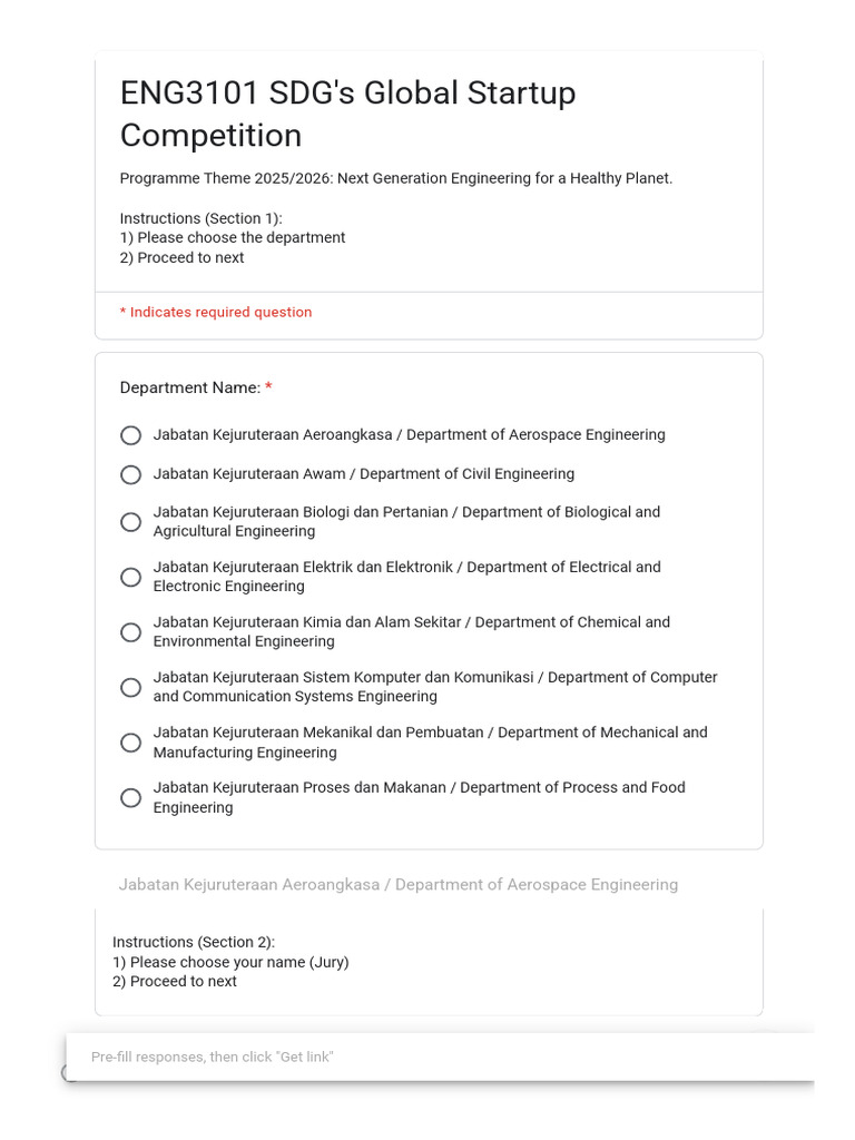 ENG3101 SDG's Global Startup Competition_Google Form (Pre-Filled Form ...