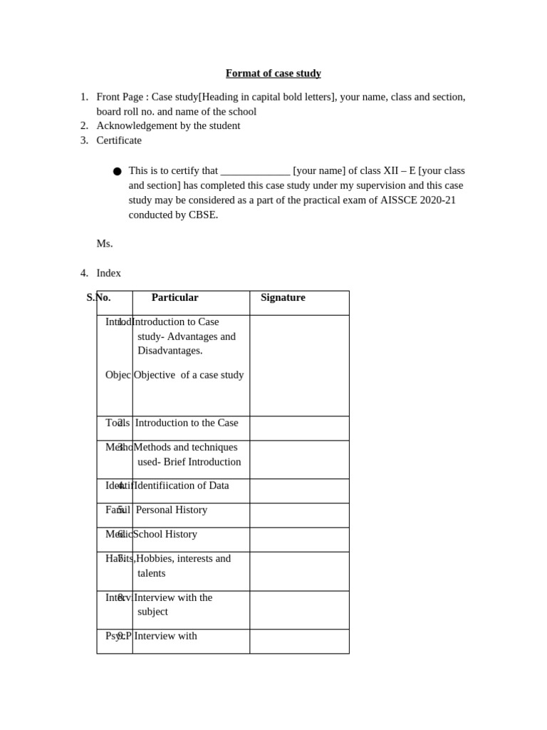 Format of Case Study (1) | PDF | Qualitative Research | Science