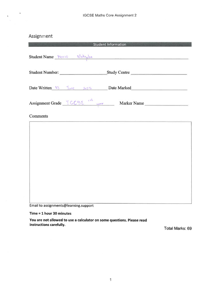 NEELO MATHS ASSIGN 02 | PDF