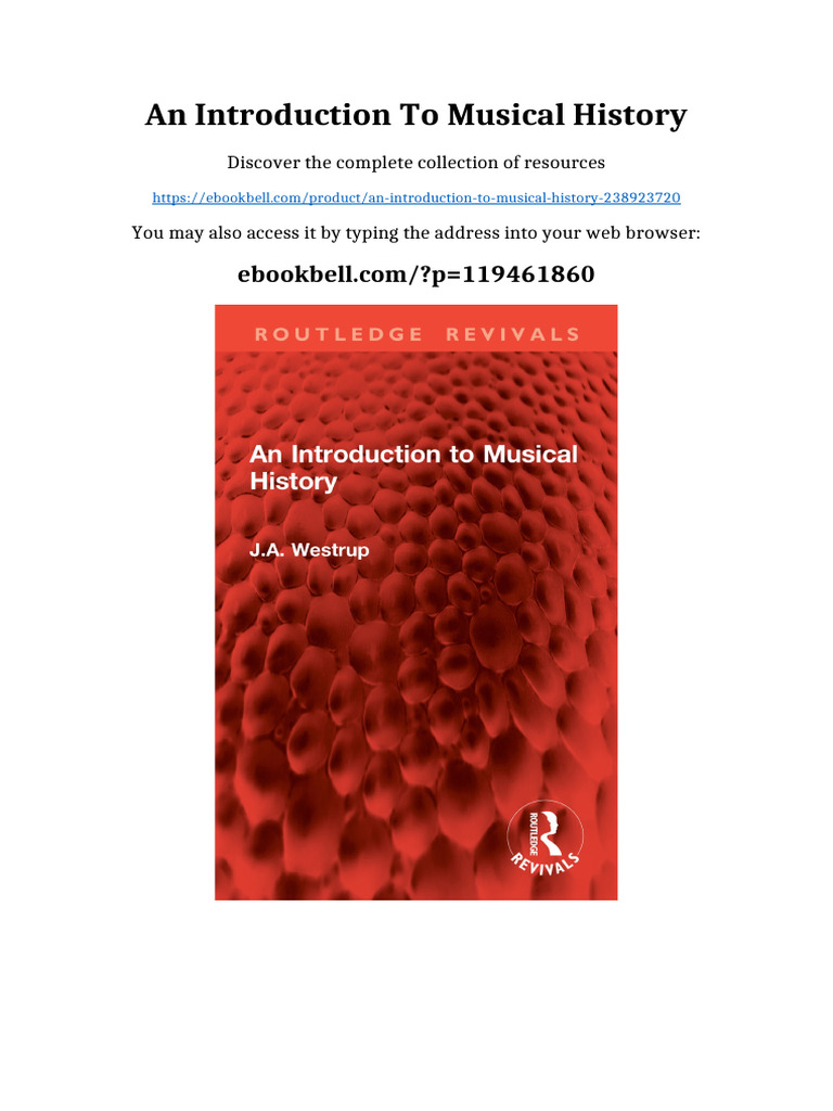 An Introduction to Musical History online version | PDF | Intellectual ...
