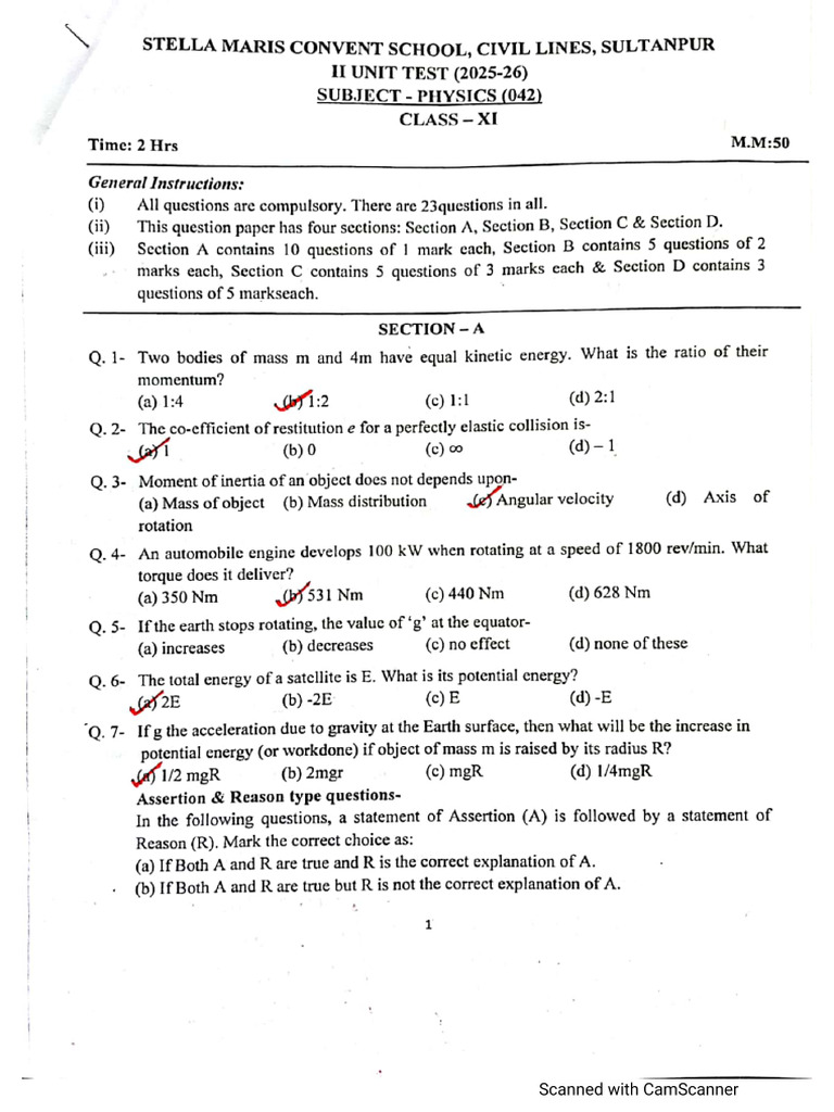 Ut - Ii (Physics) - 2025-26 | PDF