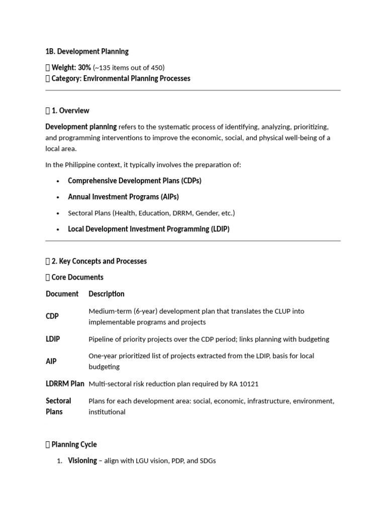 1B. Development Planning | PDF | Swot Analysis | Economies