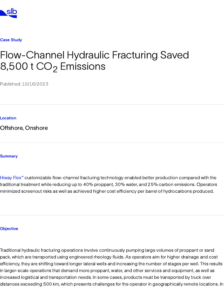 Hiway Technique Reduces Carbon Emissions _ SLB | PDF