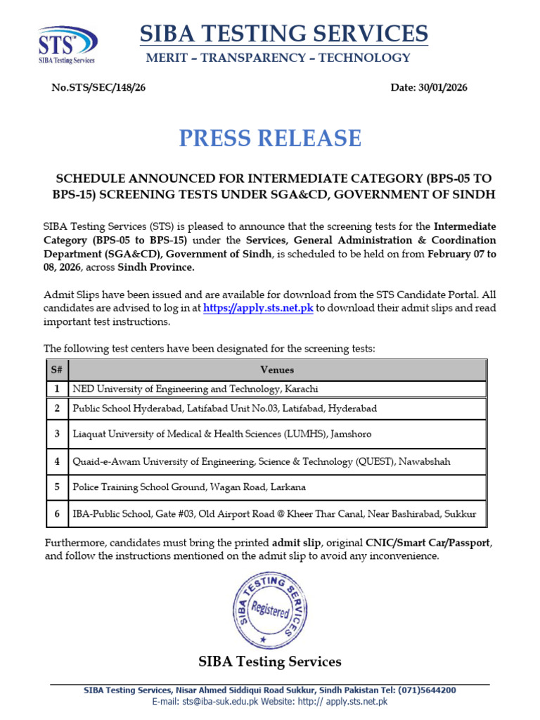 Press Release: Siba Testing Services | PDF