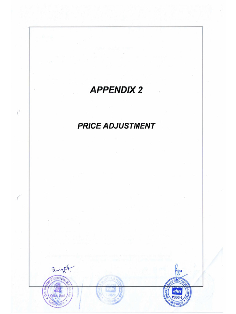 Price Adjustment Formula | PDF