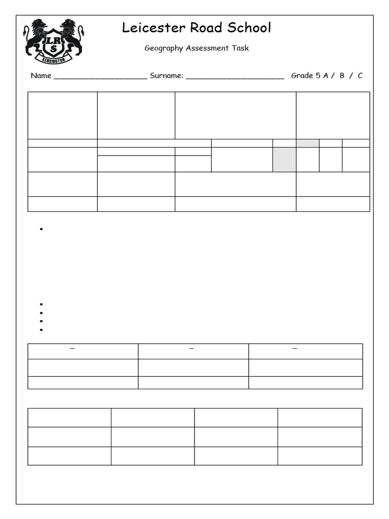 Grade 5 Geography Formal Assessment Task Term 1 2025 | PDF | Map ...