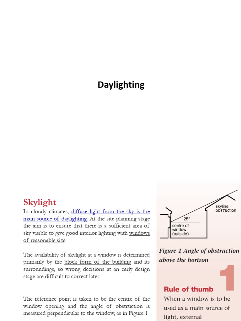 Daylighting | PDF | Lighting | Window
