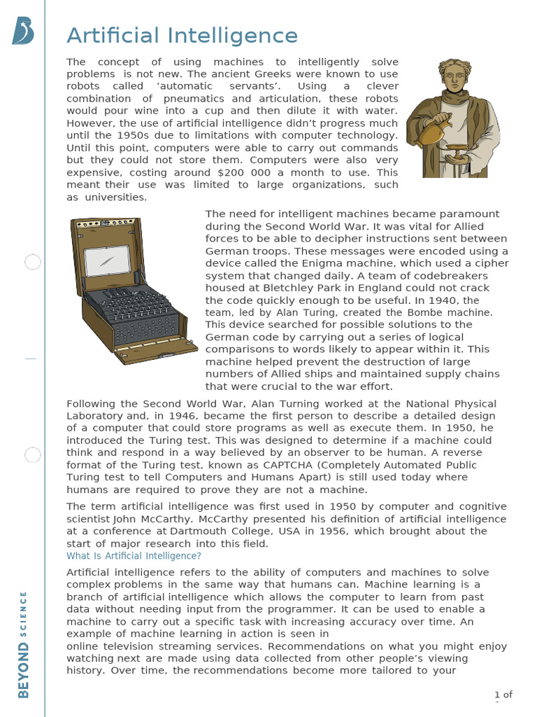 Artificial Intelligence Reading Comprehension | PDF | Intelligence ...