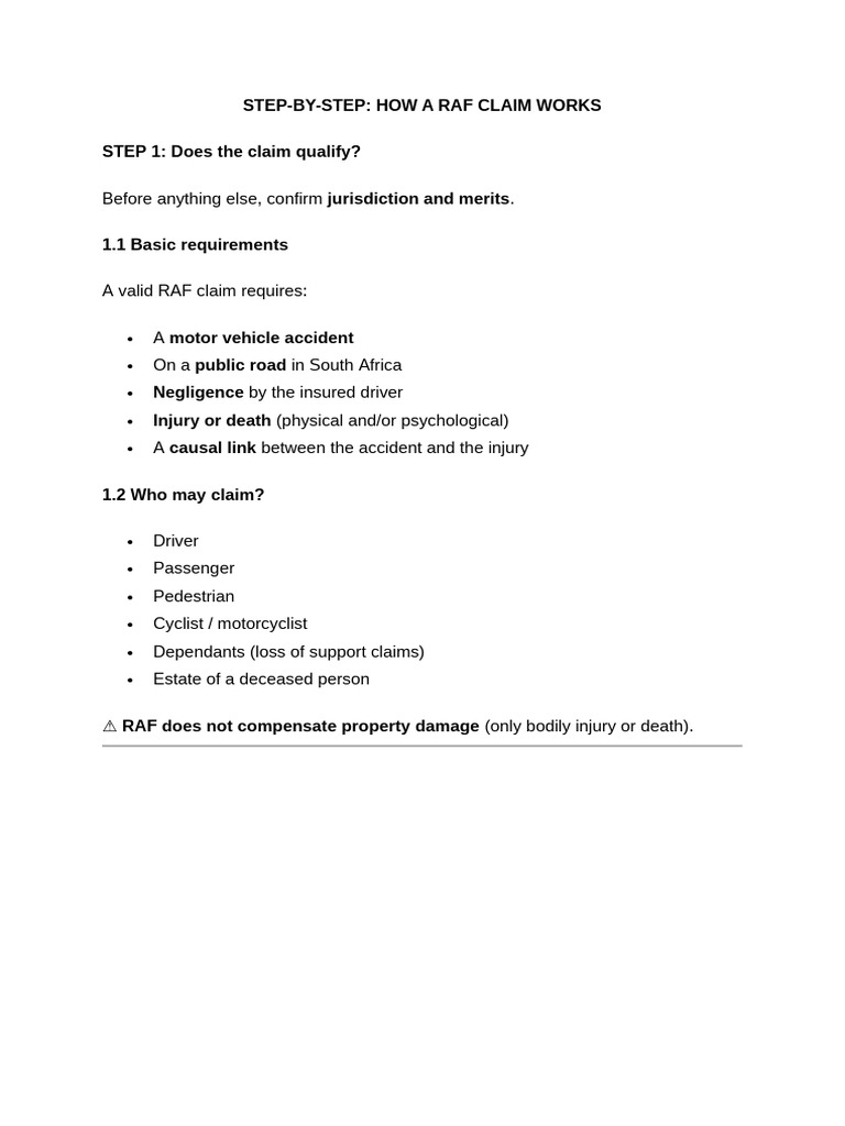 RAF PROCESS | PDF | Traffic Collision | Damages