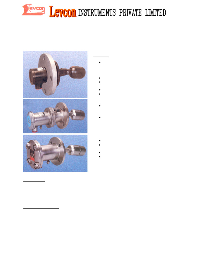 Float Typelevel Switch Catalogue | PDF | Screw | Mechanical Engineering