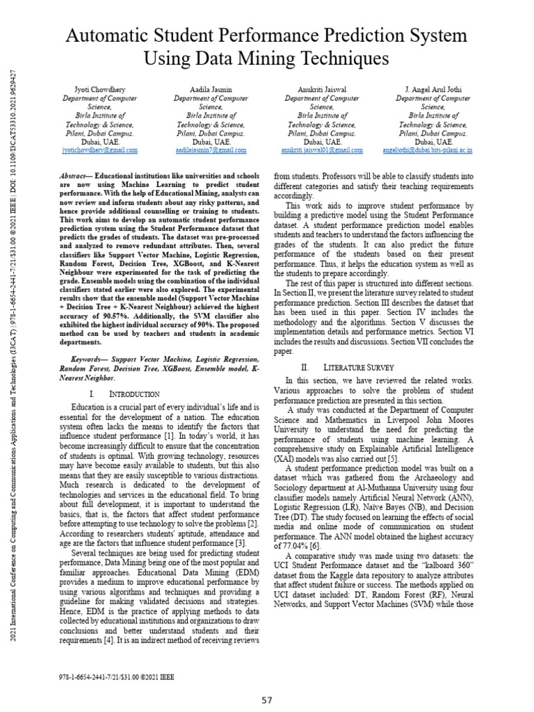 Automatic Student Performance Prediction System Using Data Mining ...