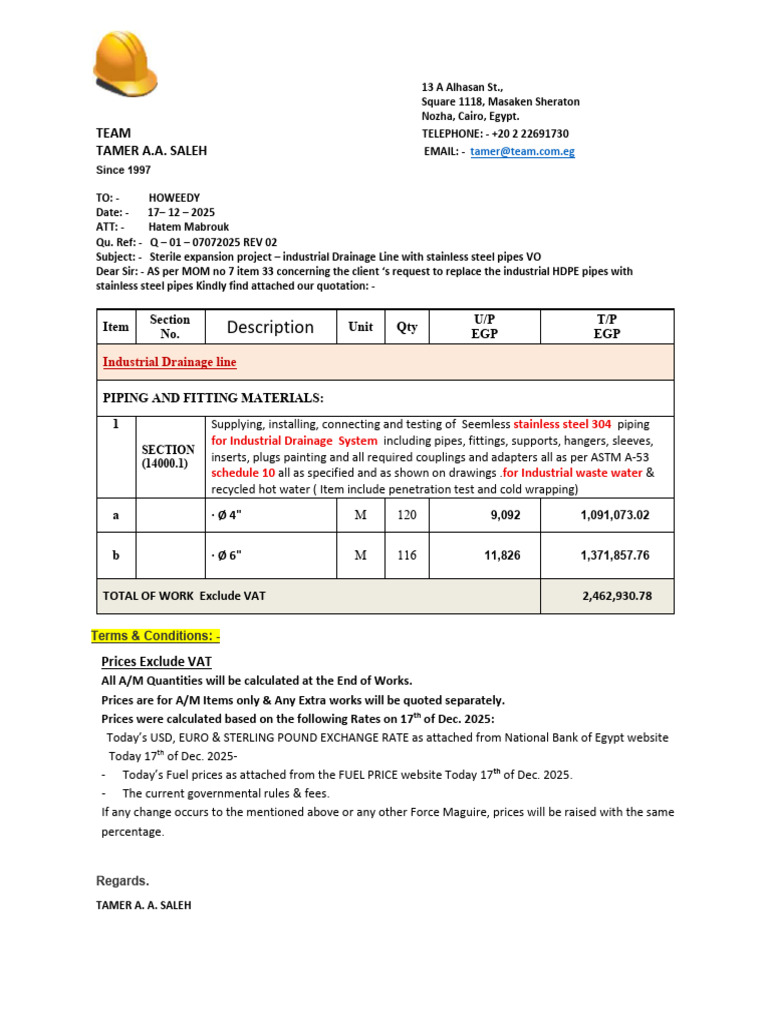 Industrial Drainage Line With Stainless Steel Pipes VO | PDF | Pipe ...