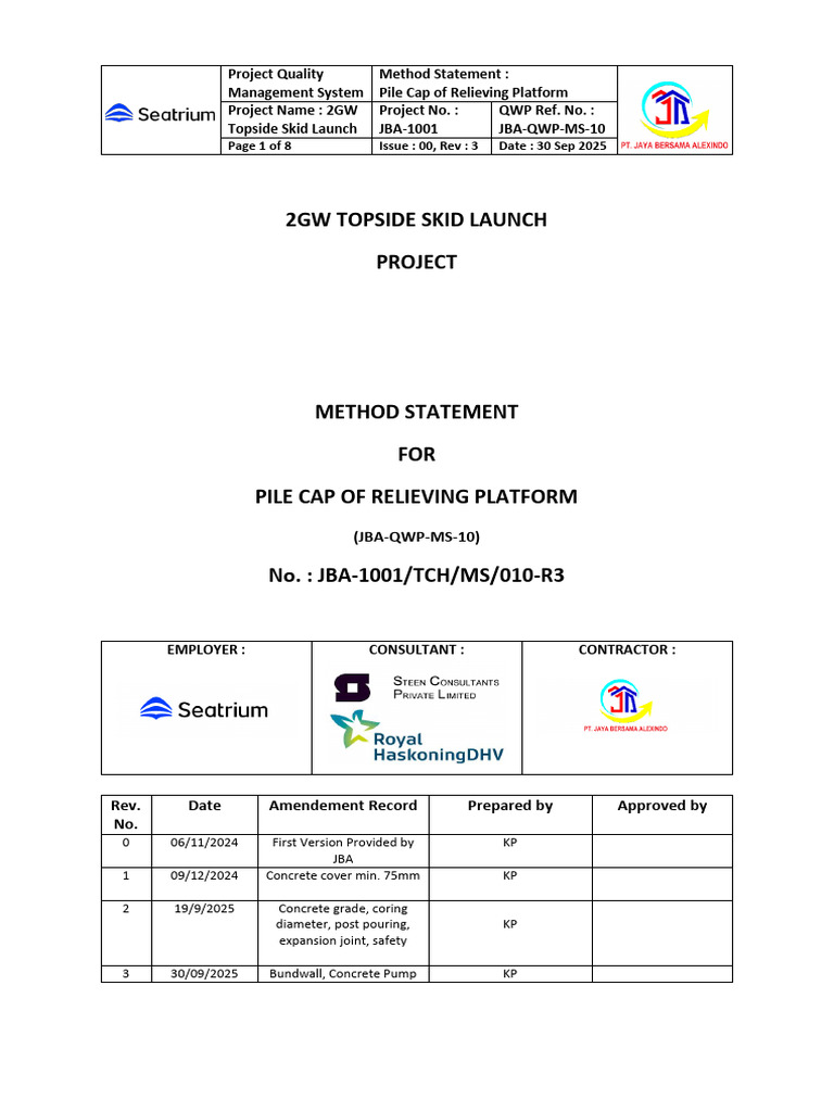 MS10 - Pile Cap of Relieving Platform - R3 | PDF | Concrete ...