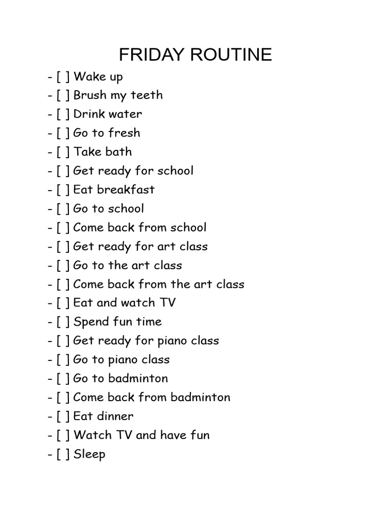 Friday Routine | PDF