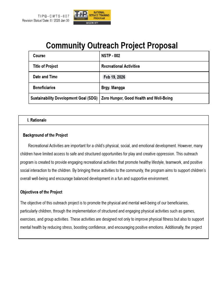 Cwts 007 - Project Proposal | PDF | Well Being | Mental Health