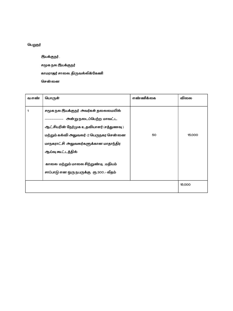 Food Bill DSW | PDF