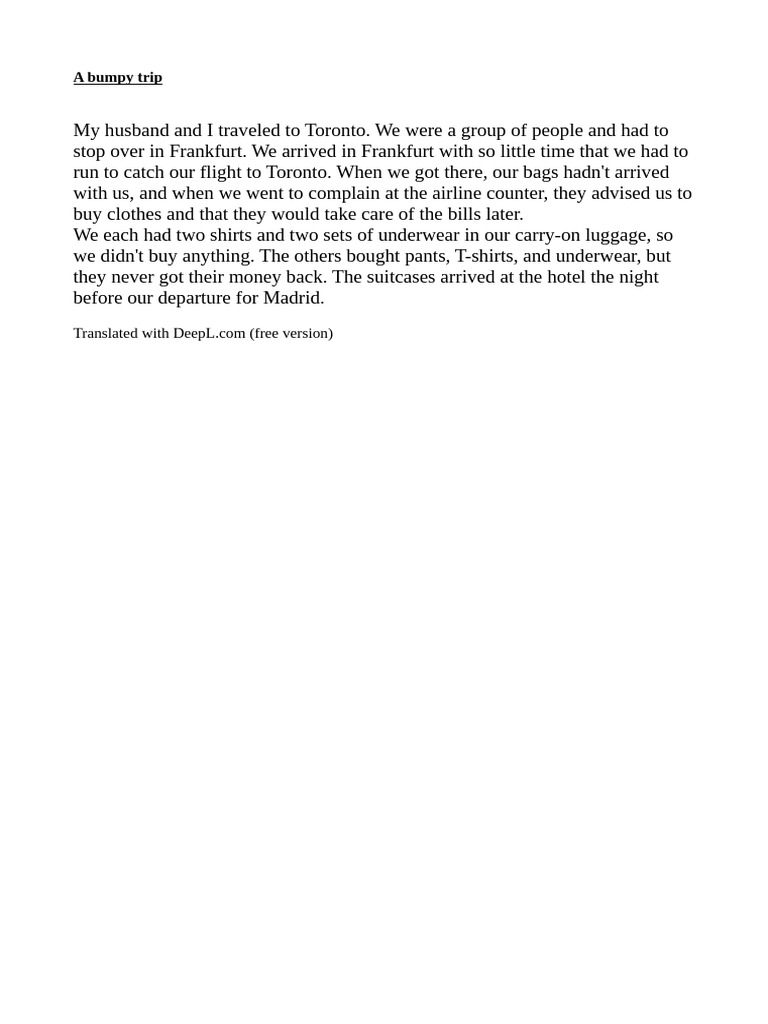 A Bumpy Trip | PDF