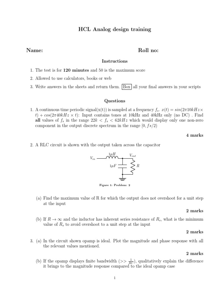 Training Question Paper Basics | PDF | Feedback | Amplifier