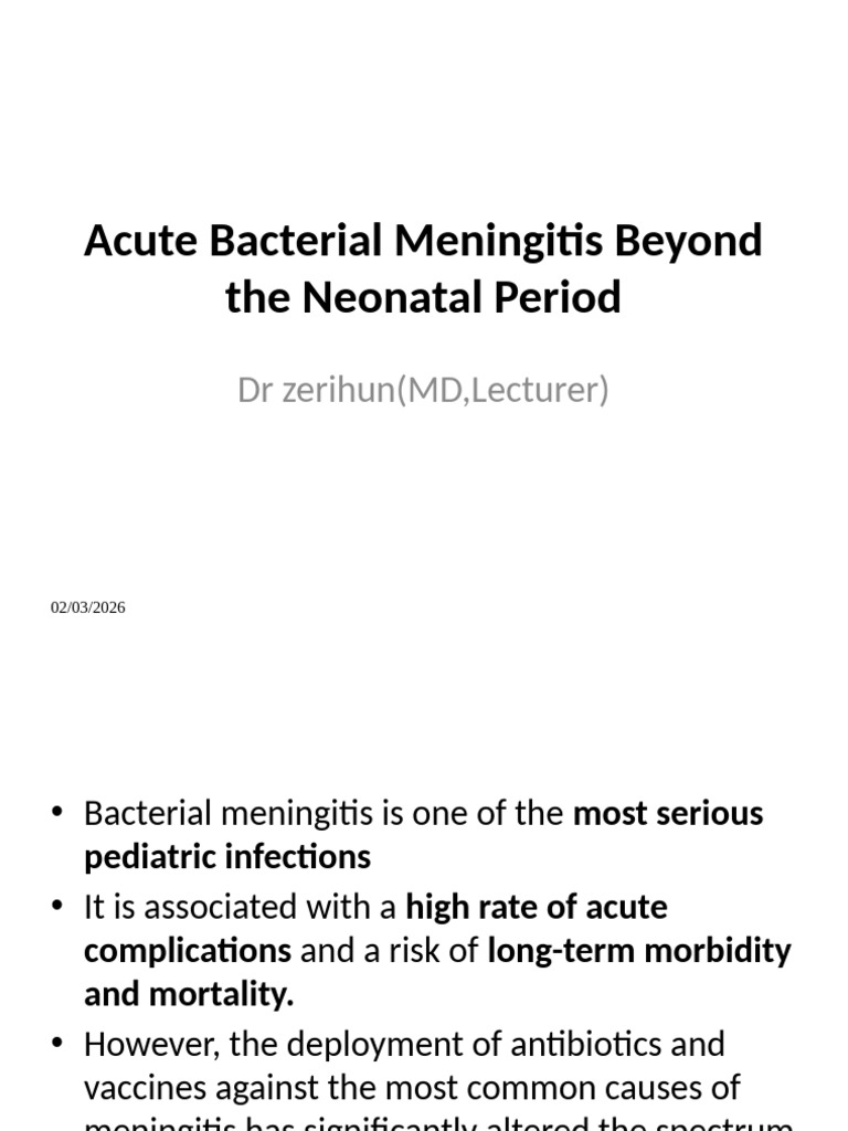 7 Acute Bacterial Meningitis Beyond The Neonatal Period | PDF ...