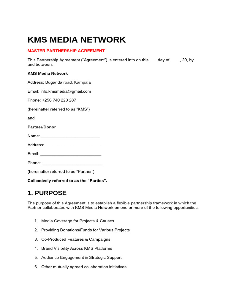 MASTER AGREEMENT | PDF | Partnership | Business