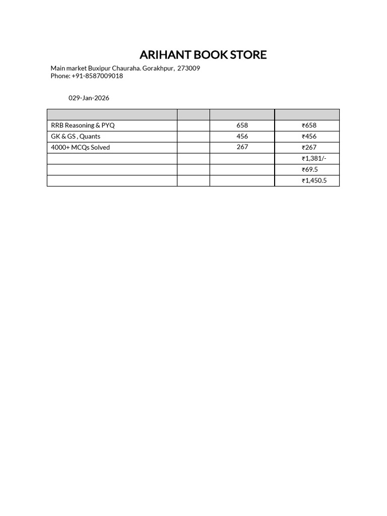 Book Reciept | PDF