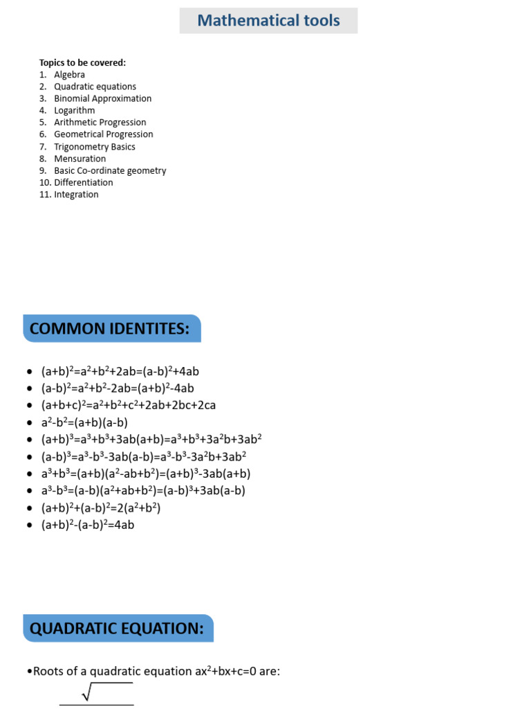 Mathematical Tools Lecture | PDF | Trigonometry | Angle