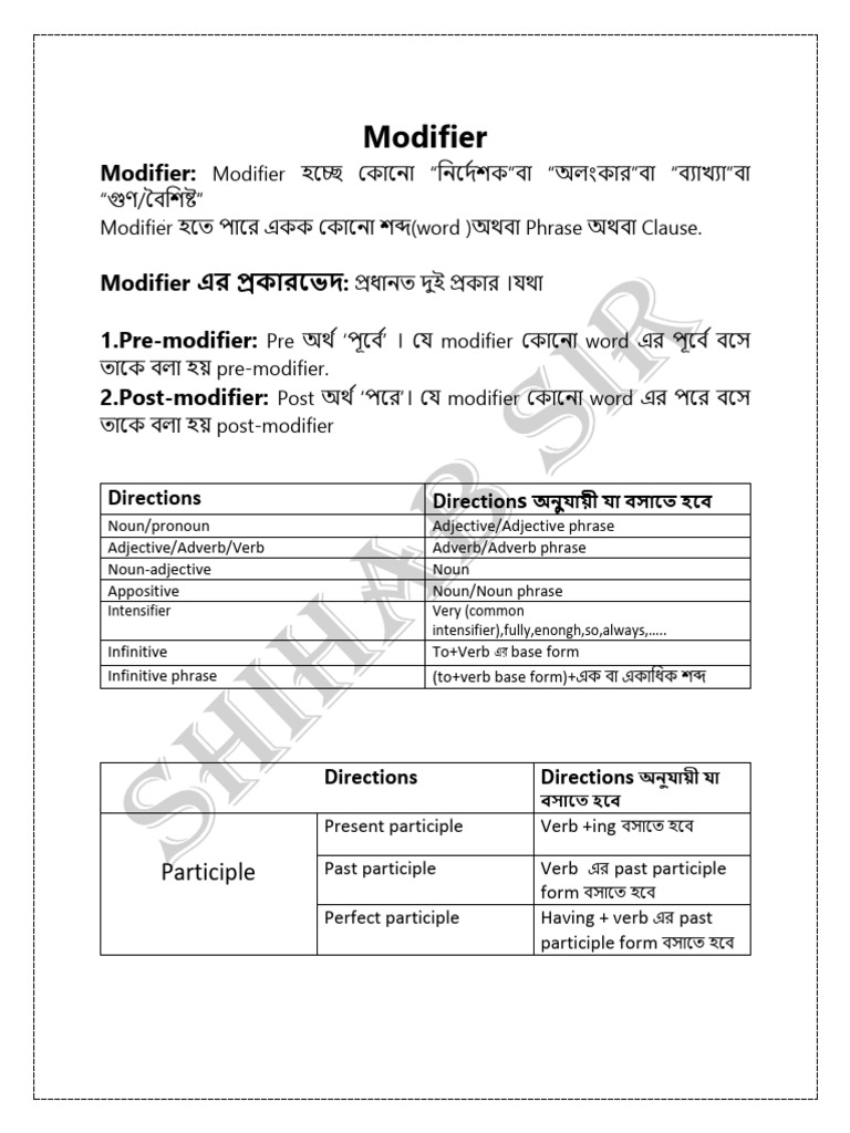 Modifier (5) | PDF | Verb | Adjective