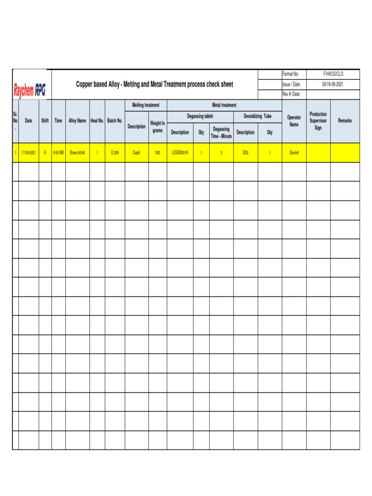 Metal Treatment Sheet For GM | PDF