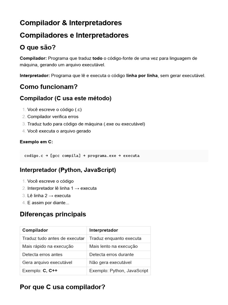 Compilador & Interpretadores Aula 2 | PDF