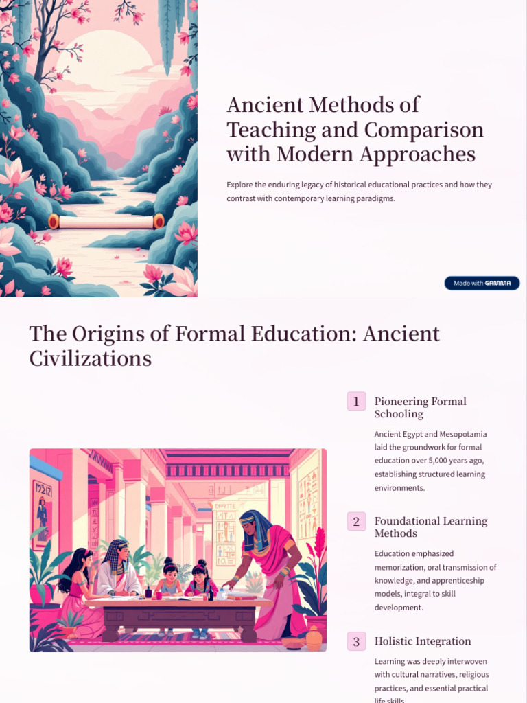 Ancient Methods of Teaching and Comparison With Modern Approaches | PDF ...