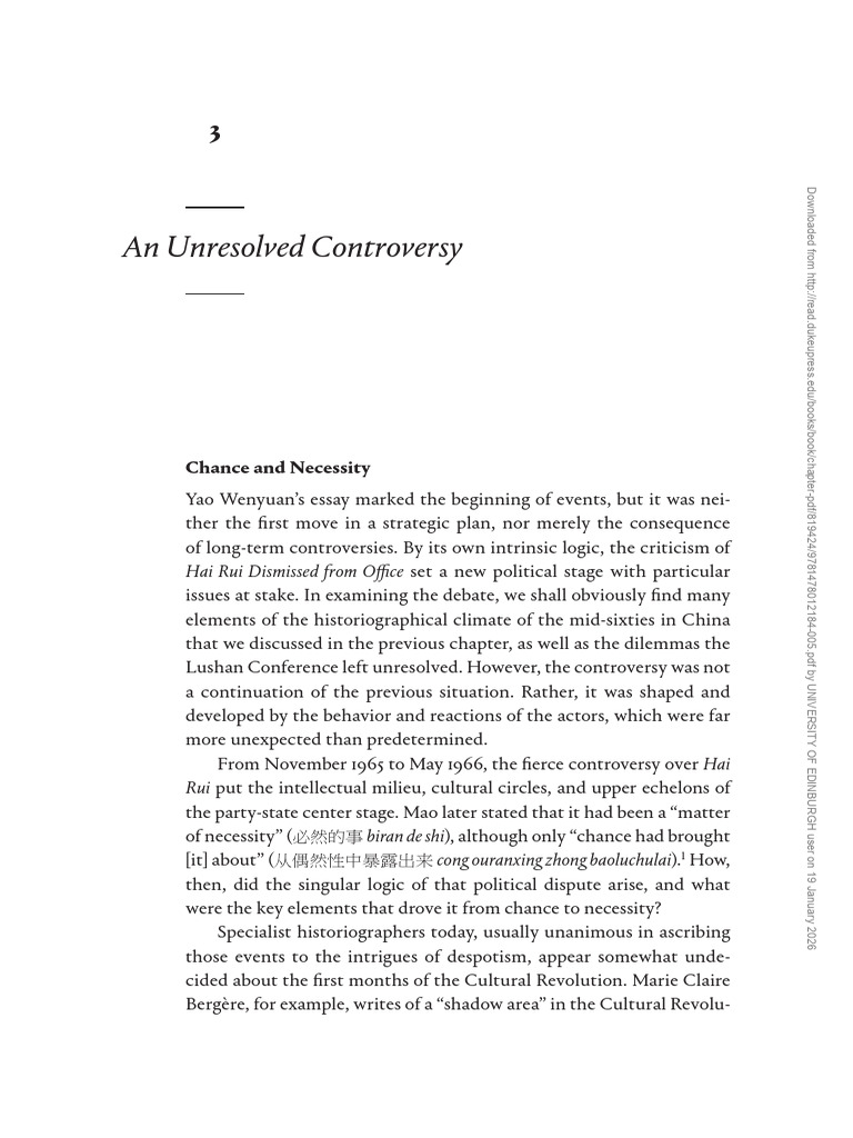 An Unresolved Controversy: Chance and Necessity | PDF