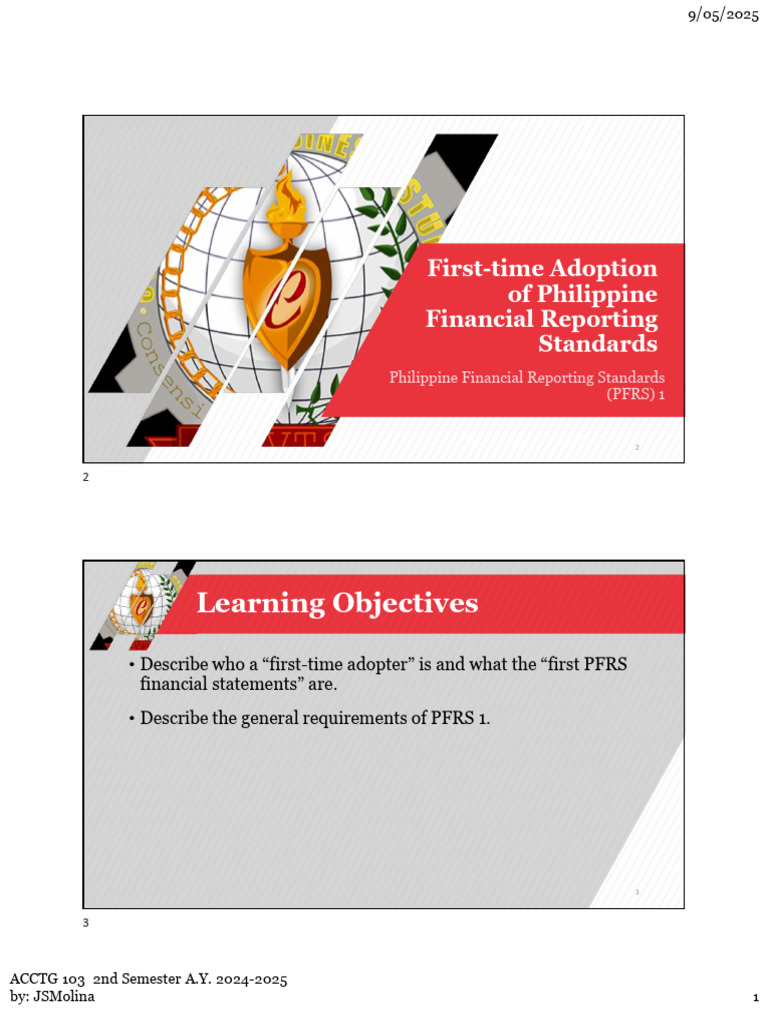PFRS 1 - First-time Adoption of Philippine Financial Reporting ...