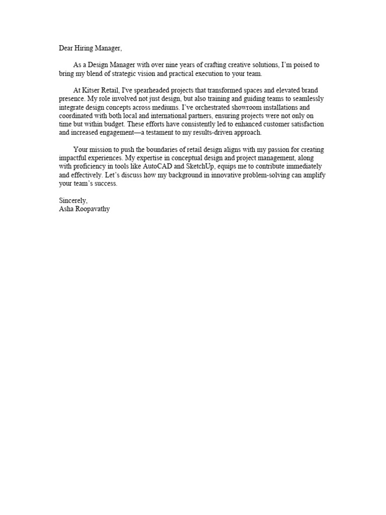 Covering Letter | PDF