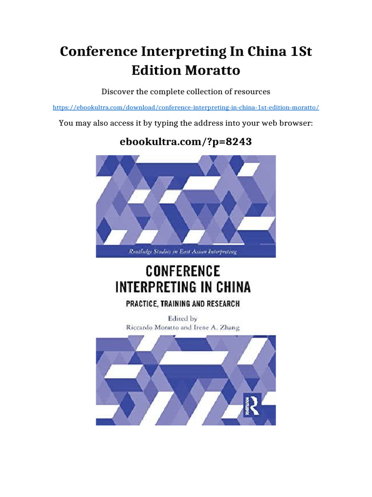 Conference Interpreting in China 1st Edition Moratto sample | PDF ...