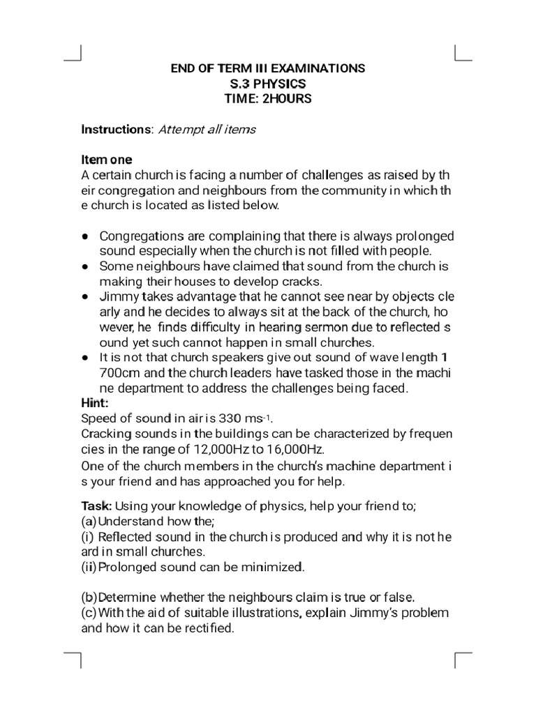 S.3 Physics Out_Phoenix | PDF